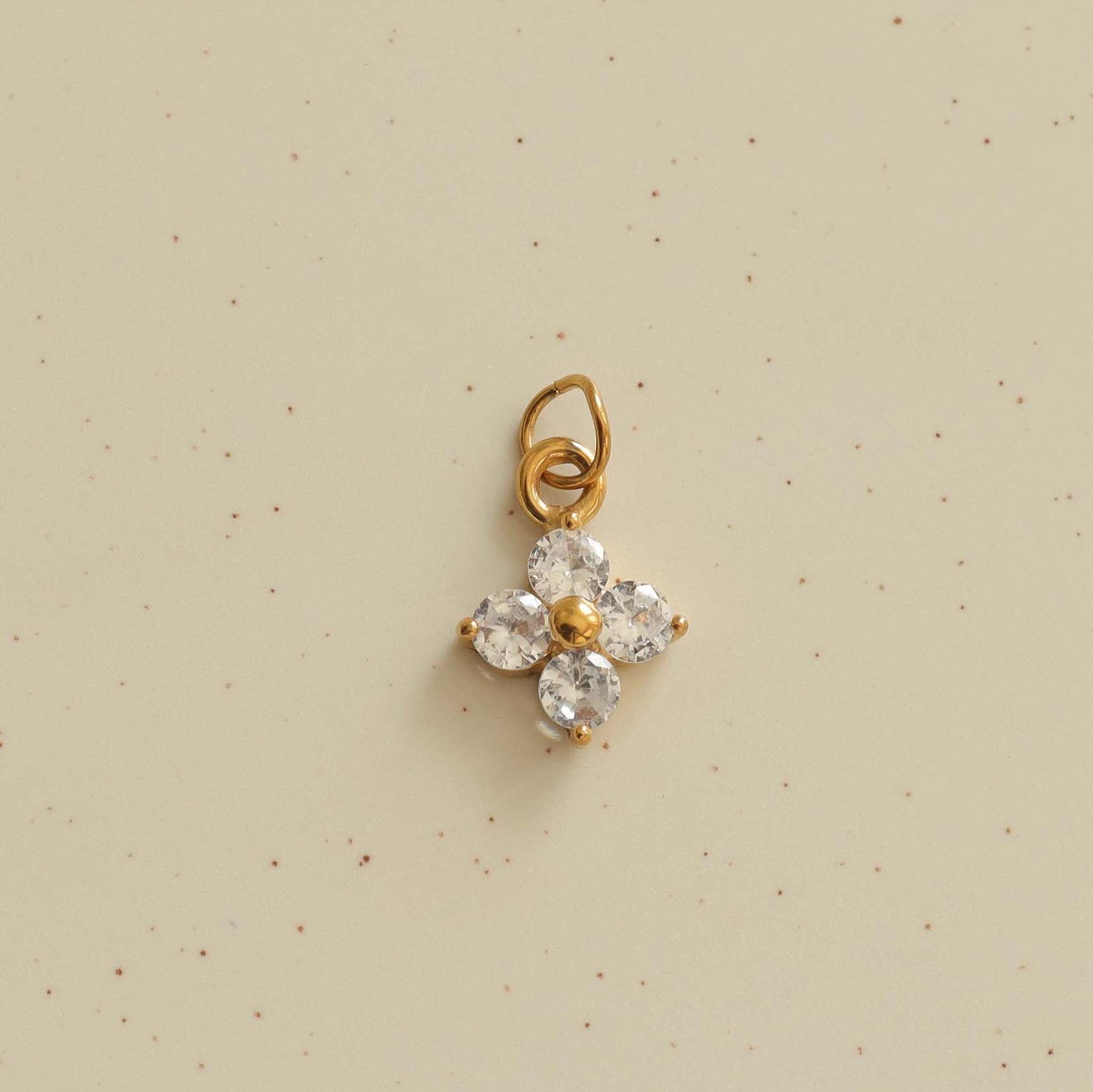 GOLD FLOWER CHARM – VENUS LOVES JEWELLERY